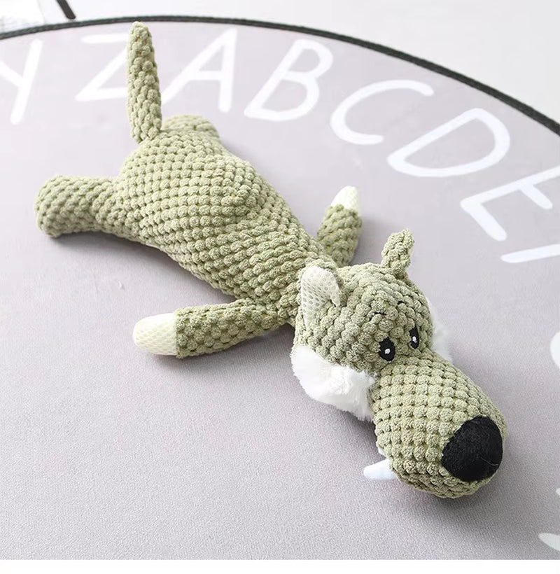 Plush Cartoon Puppy Dog Toy Pet Dog Chew Squeak Toys for Small Dogs Te ...
